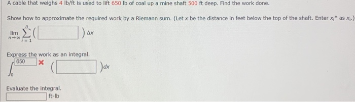 Solved A cable that weighs 4 lb/ft is used to lift 650 lb of | Chegg.com