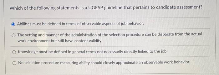 Solved Which of the following statements is a UGESP | Chegg.com