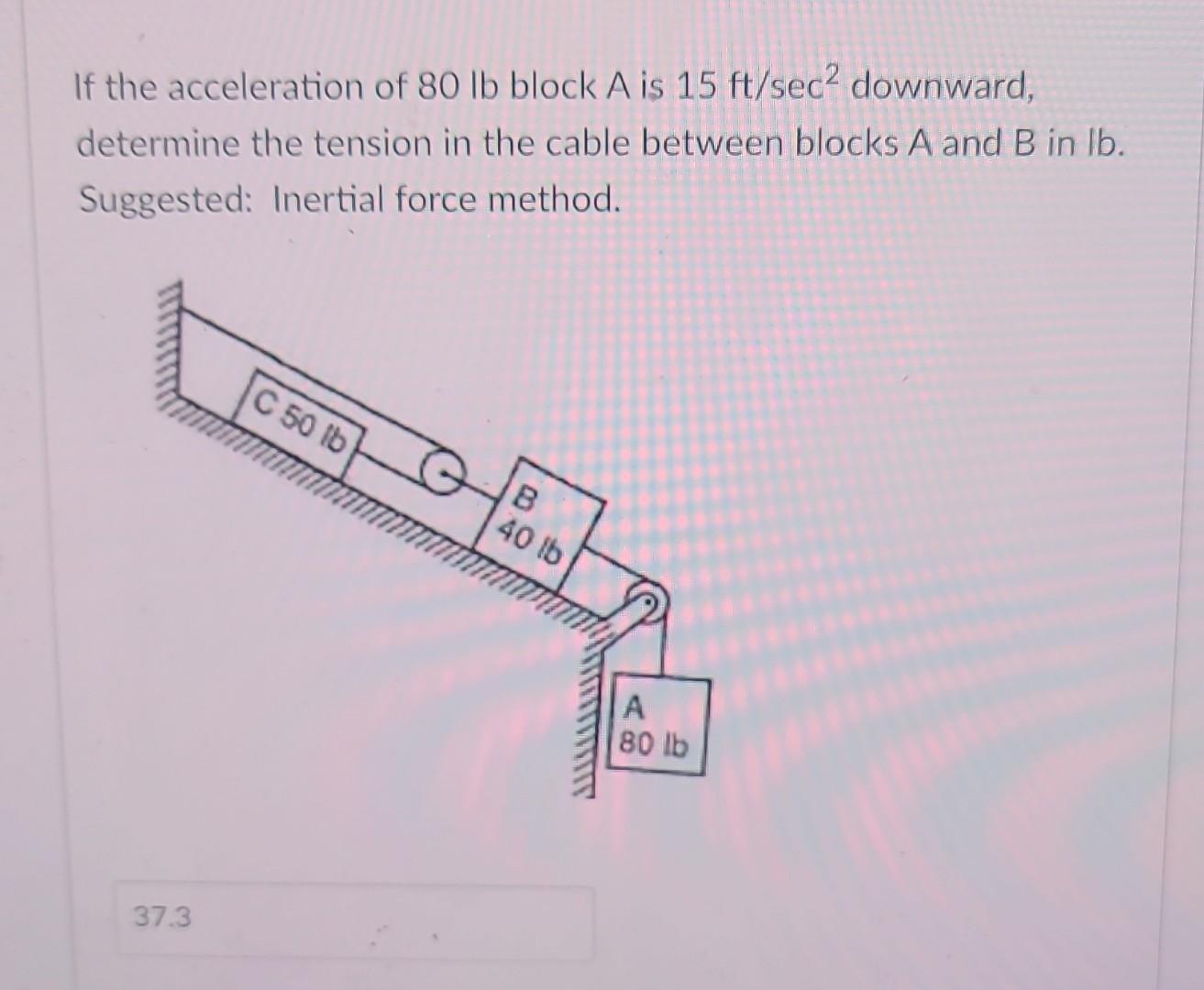 Solved Consider 40lb block B. The coefficient of friction | Chegg.com