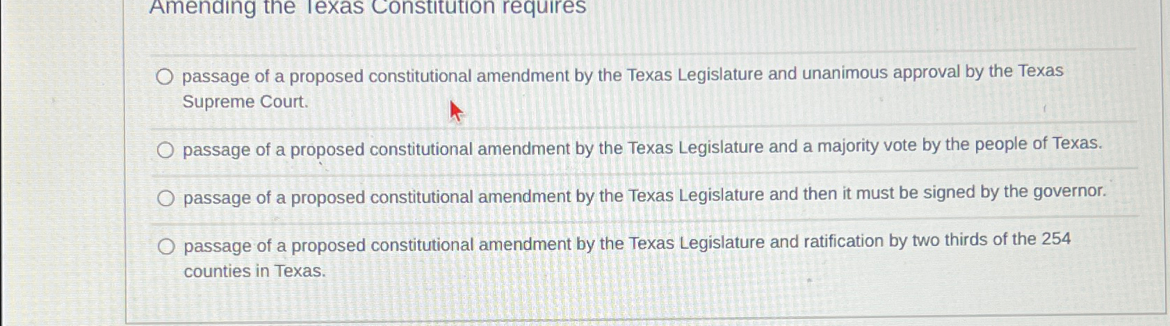 Solved passage of a proposed constitutional amendment by the | Chegg.com