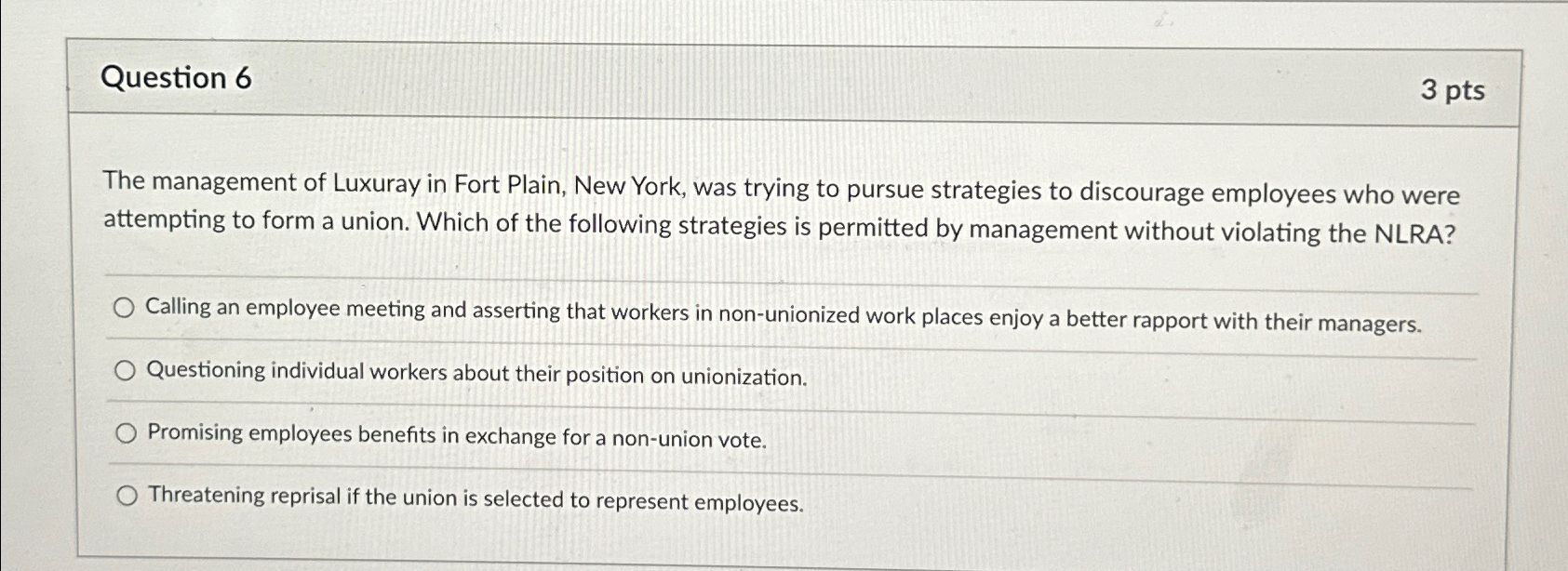 Solved Question 63 ﻿ptsThe management of Luxuray in Fort | Chegg.com
