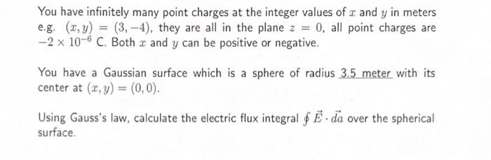 Solved You have infinitely many point charges at the integer | Chegg.com