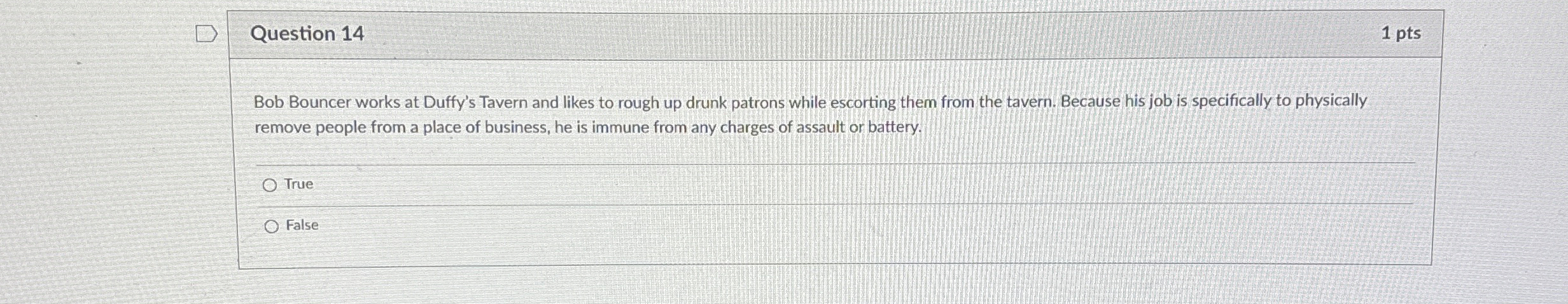 Solved Question 141 ﻿ptsBob Bouncer works at Duffy's Tavern | Chegg.com