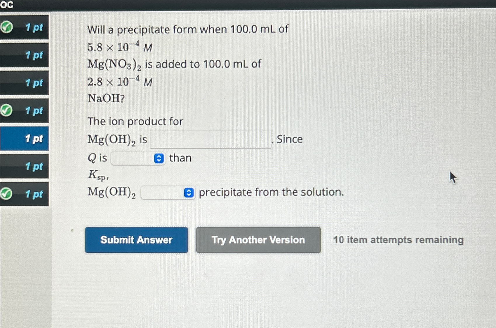 Solved Will a precipitate form when 100.0mL | Chegg.com