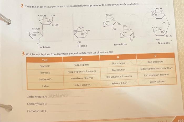 Solved 2 Circle the anomeric carbon in each monosaccharide | Chegg.com