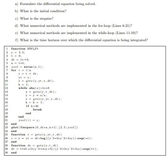 a) Formulate the differential equation being solved. | Chegg.com
