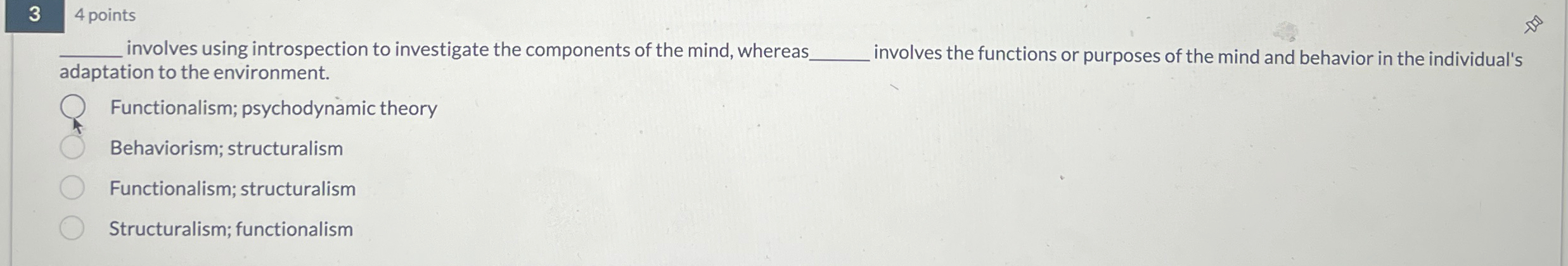 Solved 3 4 ﻿points q, ﻿involves using introspection to | Chegg.com