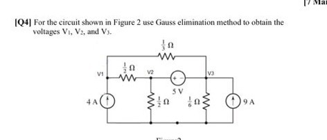 Solved 104) For the circuit shown in Figure 2 use Gauss | Chegg.com