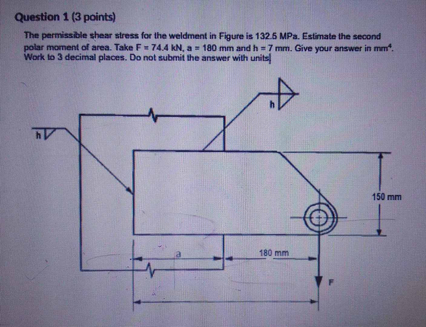 Solved Question 1 (3 ﻿points)The permissible shear stress | Chegg.com
