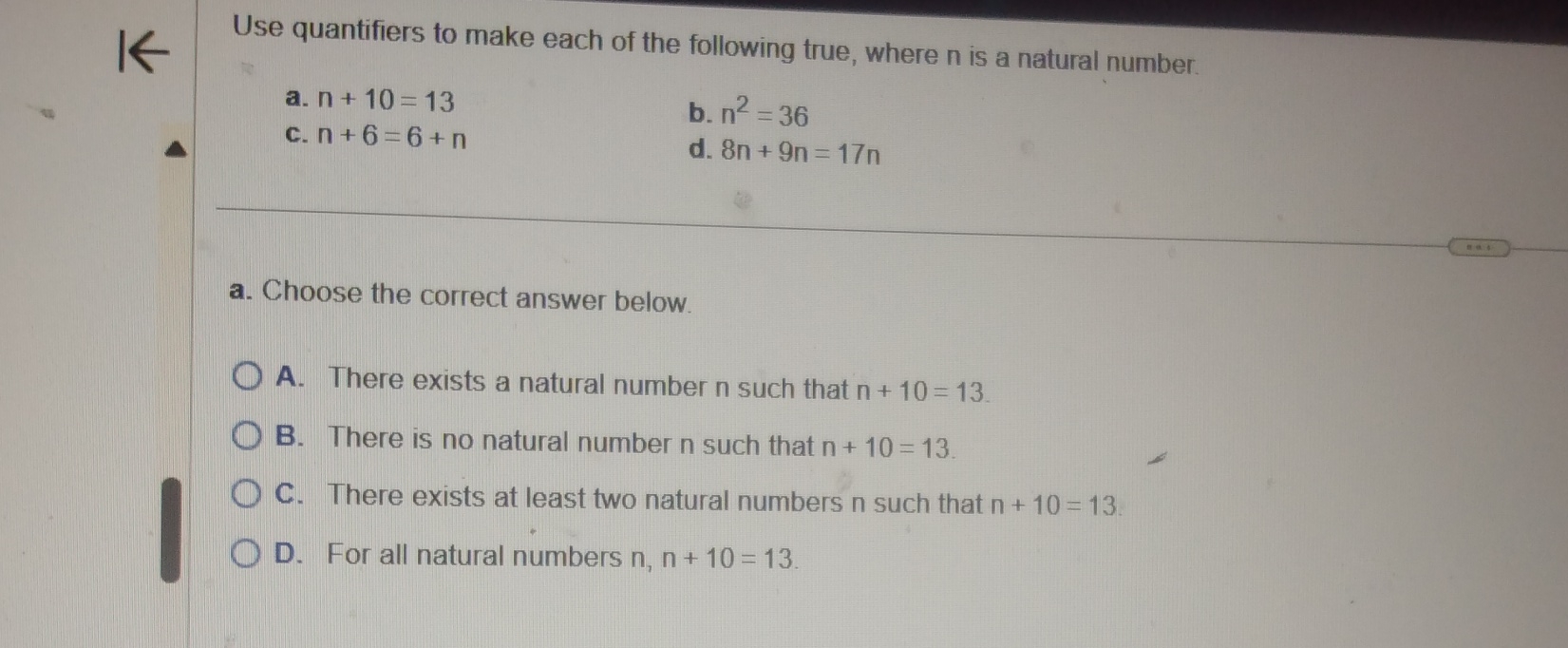 Solved Use quantifiers to make each of the following true, | Chegg.com