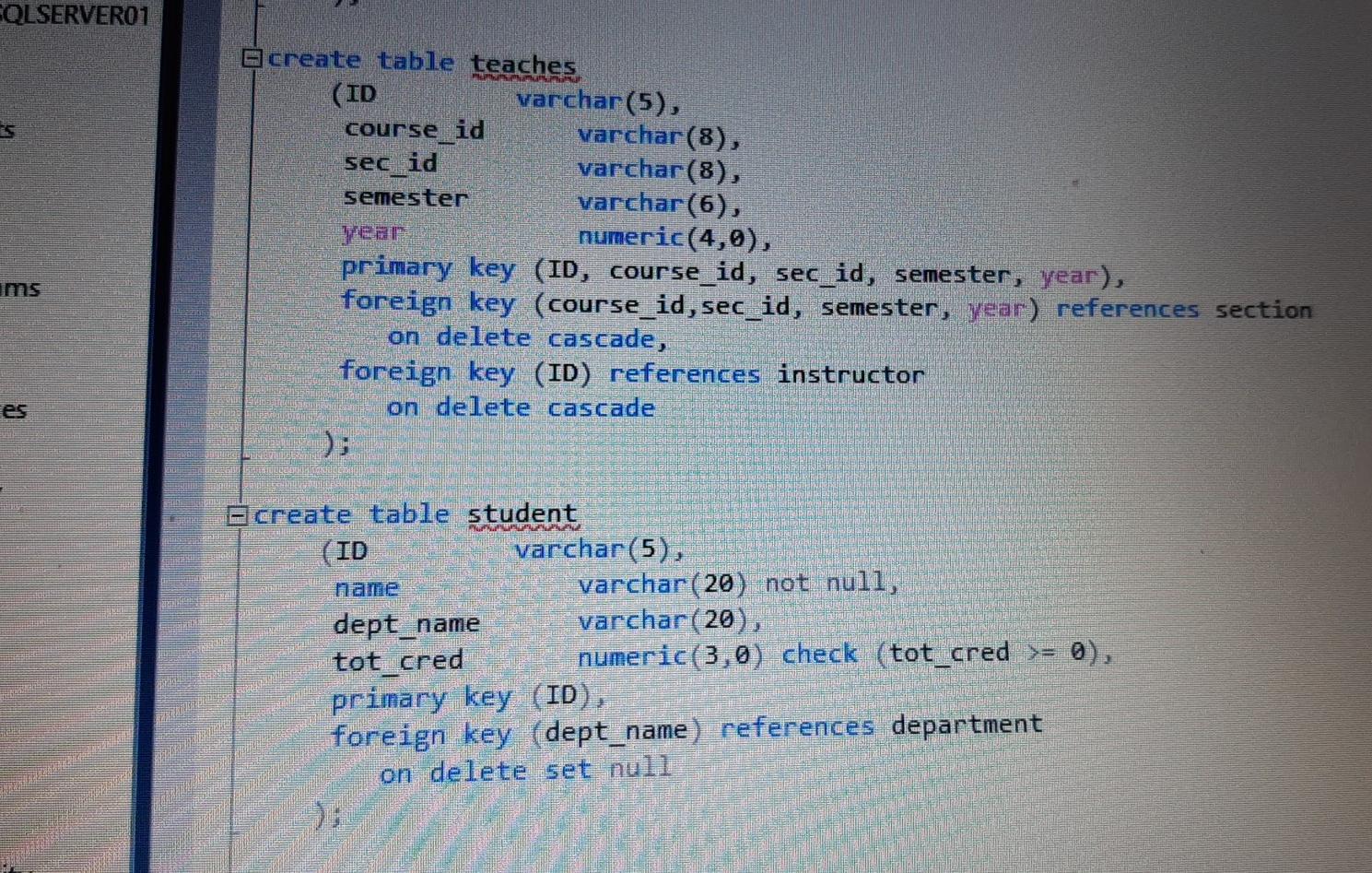 Solved Ecreate table classroom (building varchar(15), room | Chegg.com