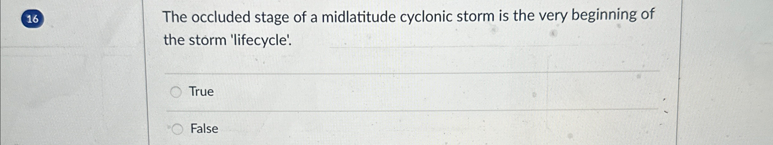 Solved The occluded stage of a midlatitude cyclonic storm is | Chegg.com