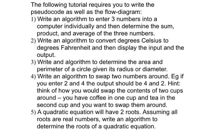 Solved The following tutorial requires you to write the | Chegg.com
