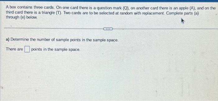 A box contains three cards. On one card there is a | Chegg.com