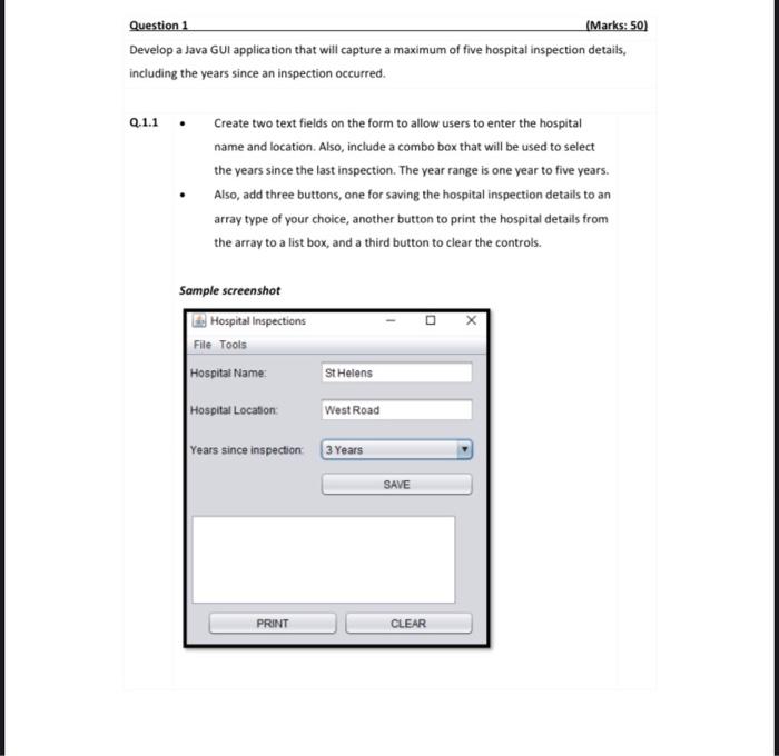 Solved Develop a Java GUI application that will capture a | Chegg.com