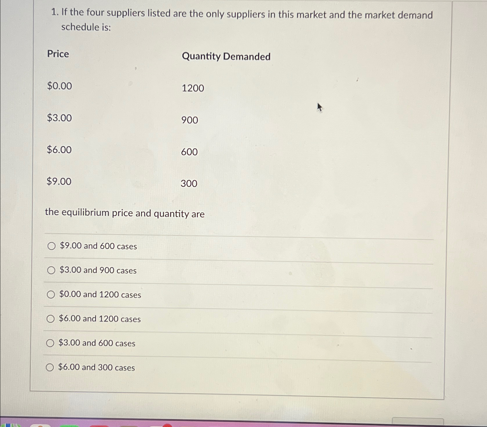 Solved If the four suppliers listed are the only suppliers | Chegg.com