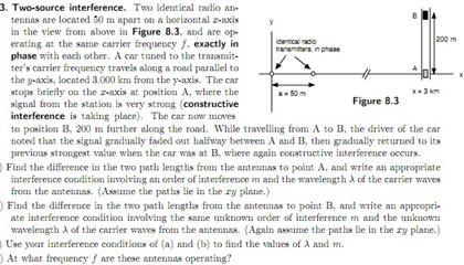 Two- source interference. Two identical radio | Chegg.com