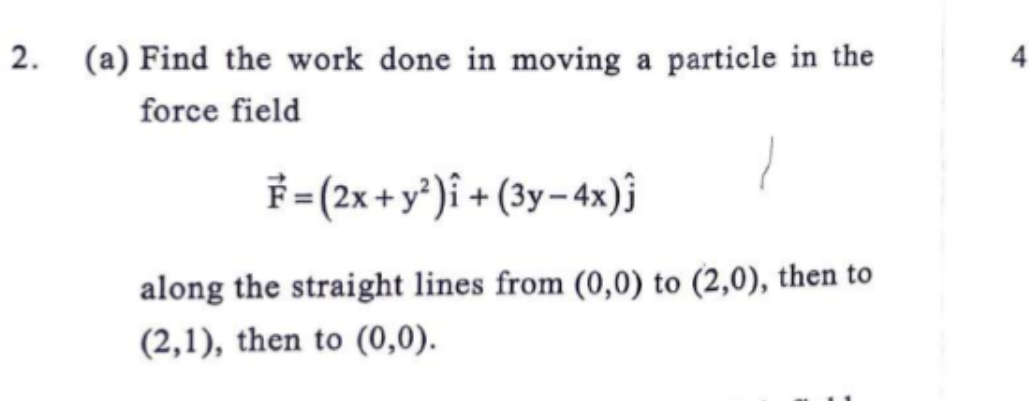 Solved (a) ﻿Find the work done in moving a particle in the | Chegg.com