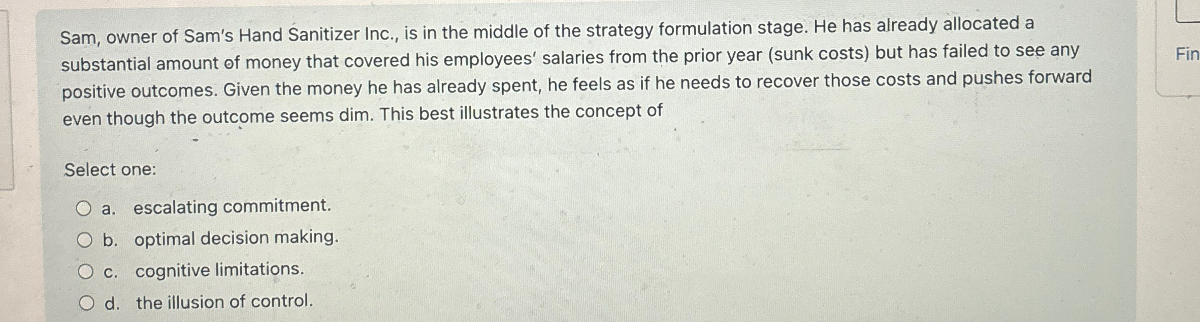 Solved Sam, owner of Sam's Hand Sanitizer Inc., is in the | Chegg.com