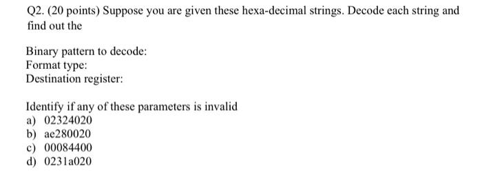 Q2. (20 points) Suppose you are given these | Chegg.com Q2. (20 points) Suppose you are given these | Chegg.com