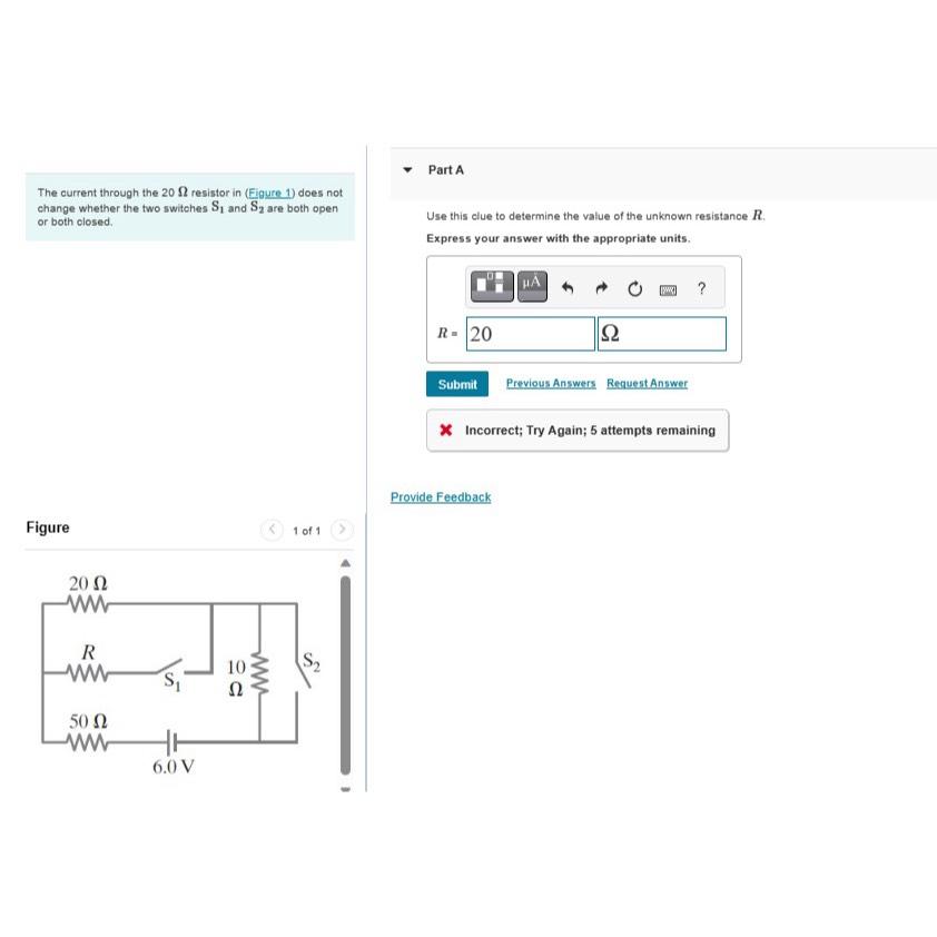The current through the 20Ω ﻿resistor in (Figure 1) | Chegg.com