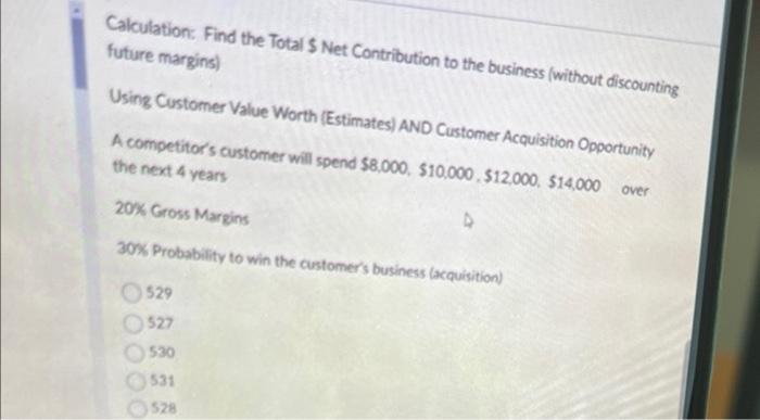 Solved Calculation: Find the Total 5 Net Contribution to the | Chegg.com