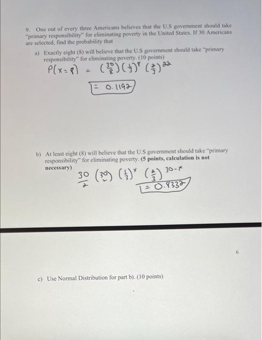Solved 9. One out of every three Americans believes that the | Chegg.com