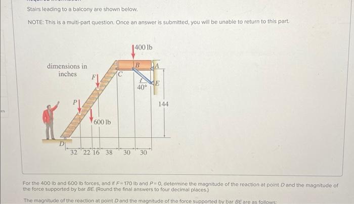 Solved Stairs leading to a balcony are shown below. NOTE: | Chegg.com