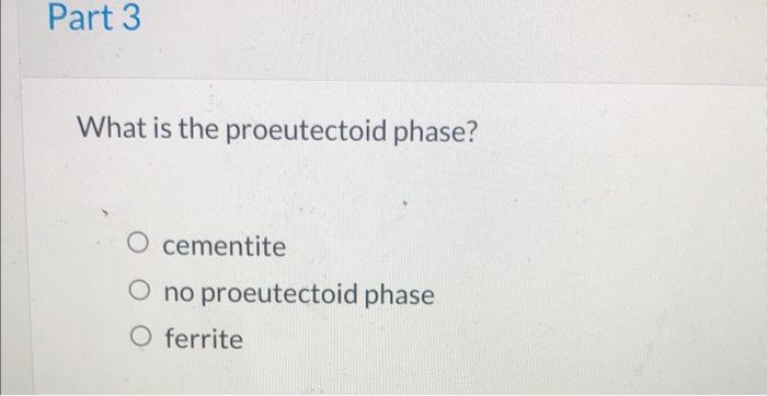 Solved What is the proeutectoid phase for an iron-carbon | Chegg.com