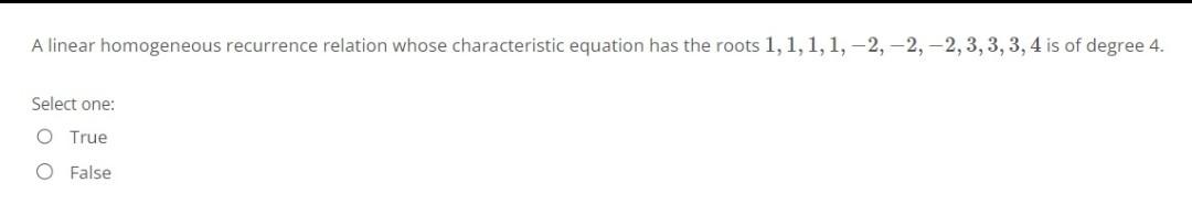 Solved A Linear Homogeneous Recurrence Relation Whose