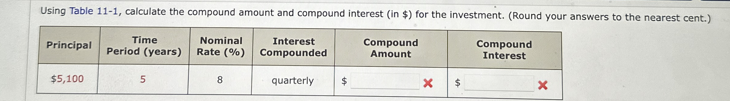 Solved by an EXPERT Using Table 11-1, ﻿calculate the compound amount and | Chegg.com