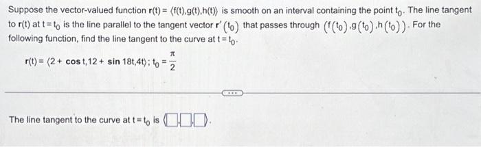 Solved Suppose the vector-valued function | Chegg.com