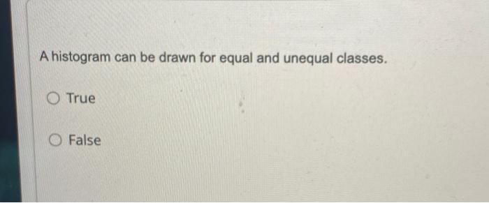 Solved A Histogram Can Be Drawn For Equal And Unequal 2934