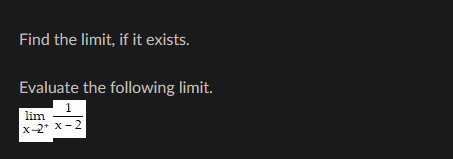 Solved Find the limit, ﻿if it exists.Evaluate the following | Chegg.com