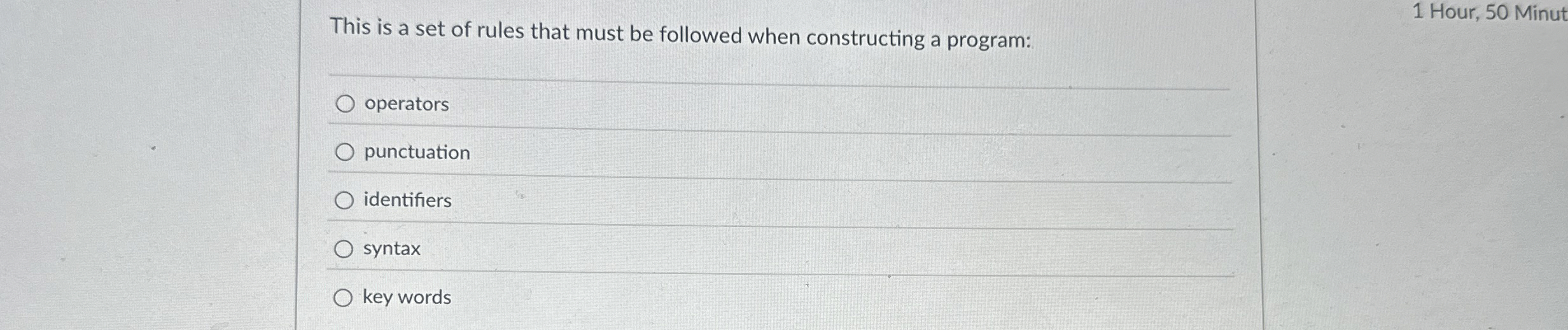 Solved This is a set of rules that must be followed when | Chegg.com