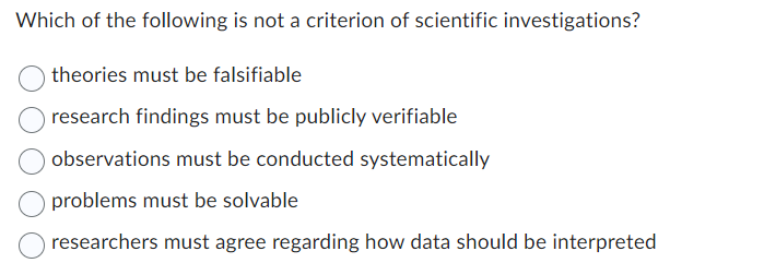 Solved Which of the following is not a criterion of | Chegg.com