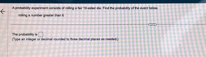 Solved A probability experiment consists of rolling a fair | Chegg.com