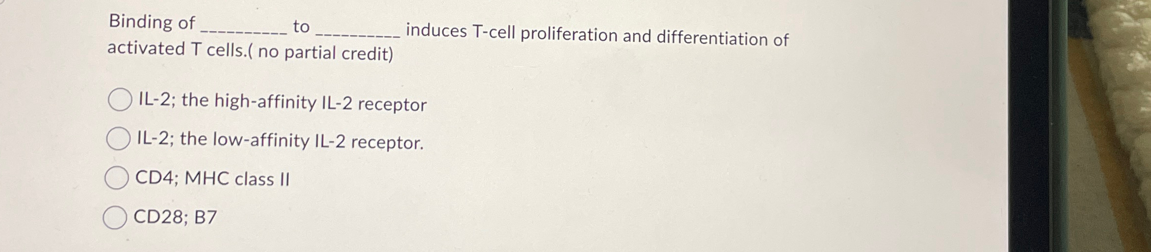 Solved Binding of to activated T cells.( ﻿no partial | Chegg.com
