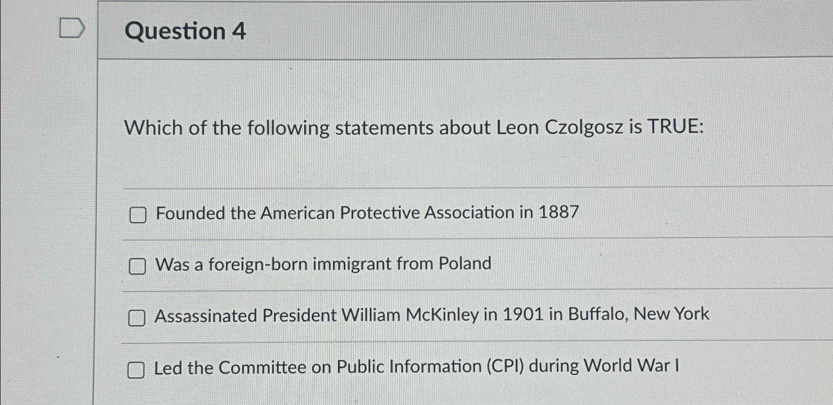 Solved Question 4Which of the following statements about | Chegg.com