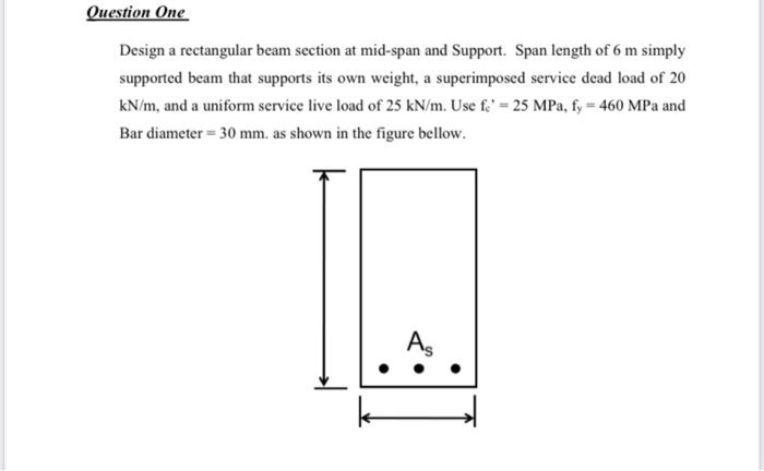 Solved Design a rectangular beam section at mid-span and | Chegg.com
