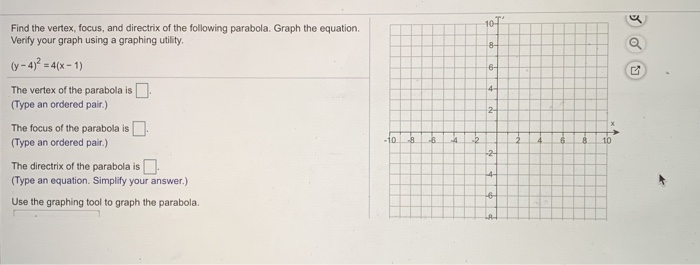 Solved Find the vertex, focus, and directrix of the | Chegg.com