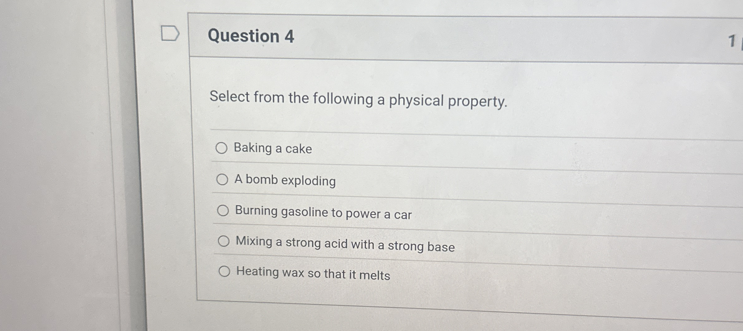 Solved Question 4Select from the following a physical | Chegg.com