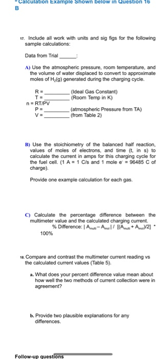 Calculation Example Shown below in Question 16 17. | Chegg.com