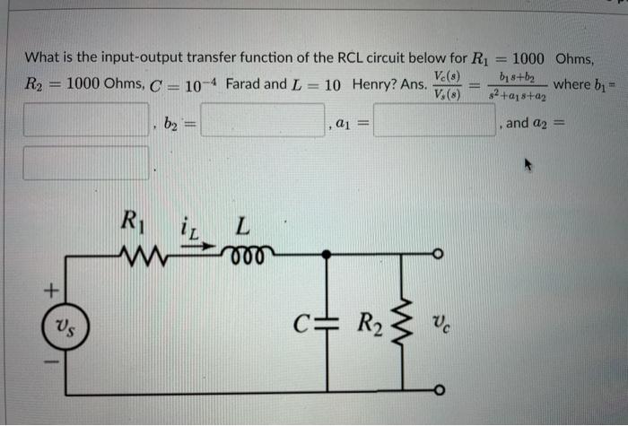 Solved 1000 Ohms What is the input-output transfer function | Chegg.com