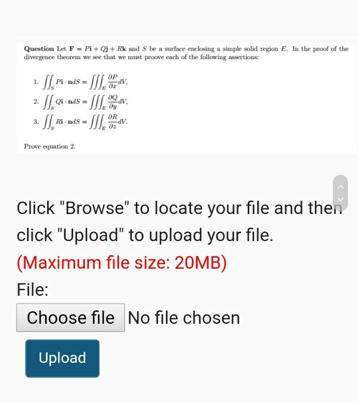 Solved Question Let F = Pi + Qj + Rk and S be a surface | Chegg.com