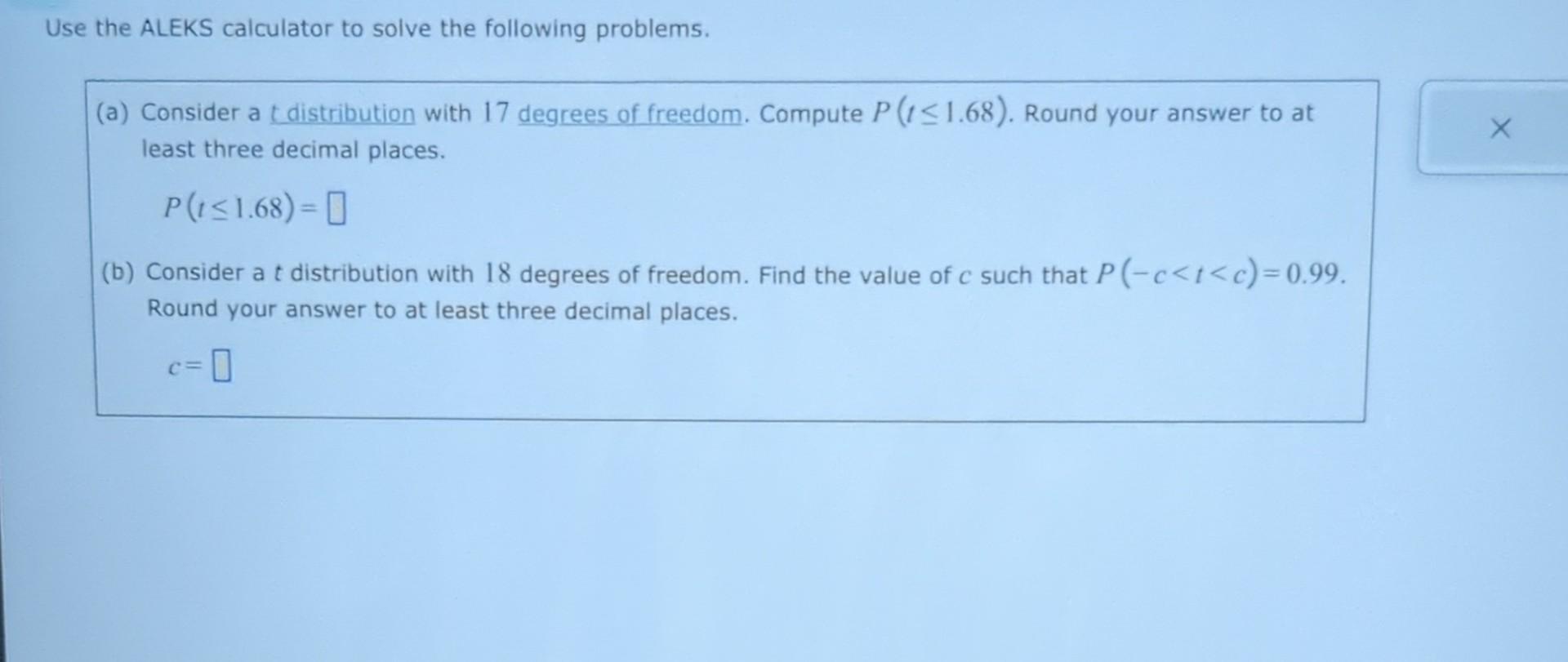 Solved Use the ALEKS calculator to solve the following | Chegg.com