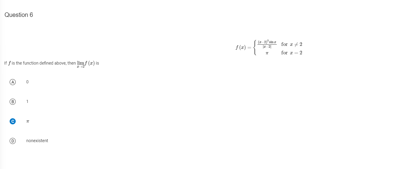 Solved Question 6f(x)={(x-2)2sinx|x-2| for x≠2π for x=2If f | Chegg.com