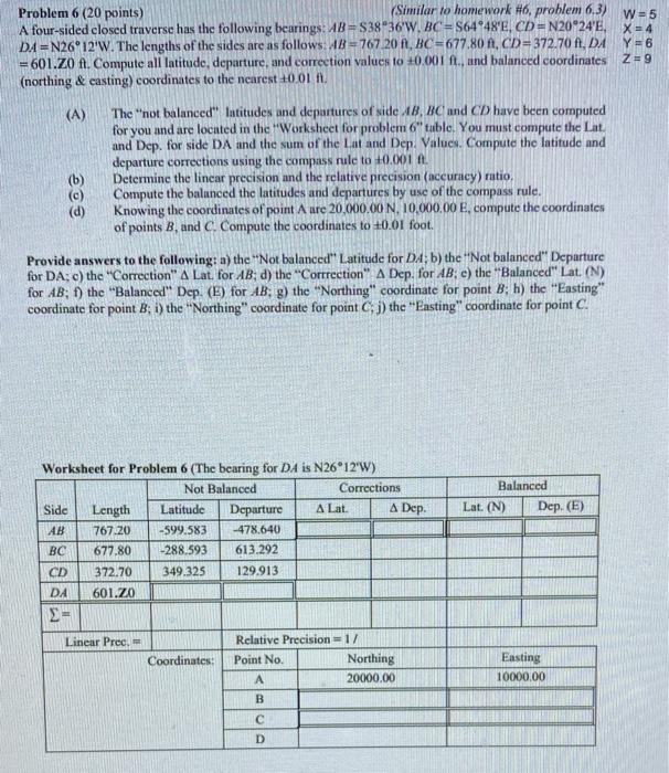 Solved Problem 6 (20 points) (Similar to homework #6, | Chegg.com
