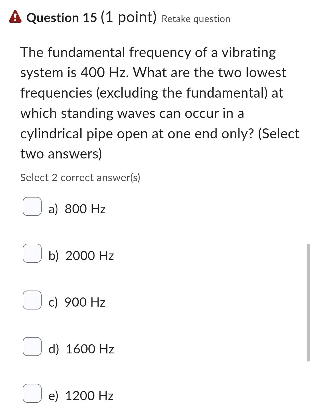 Solved A Question 15 (1 point) Retake question The | Chegg.com