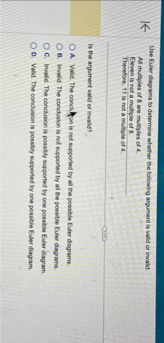 K Use Euler diagrams to determine whether the | Chegg.com